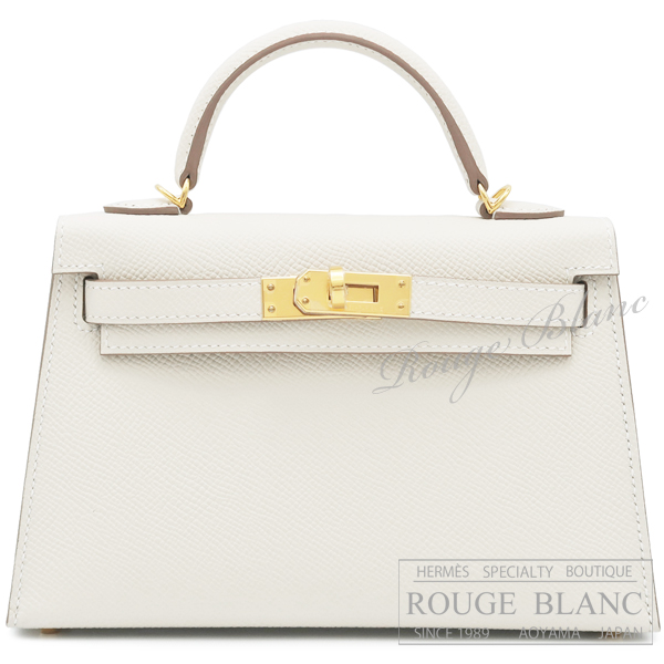 エルメス ケリーミニ 2/ミニケリー 2 クレ エプソン ゴールド金具 外縫い 【新品】 HERMES Mini Kelly 2 Craie ...