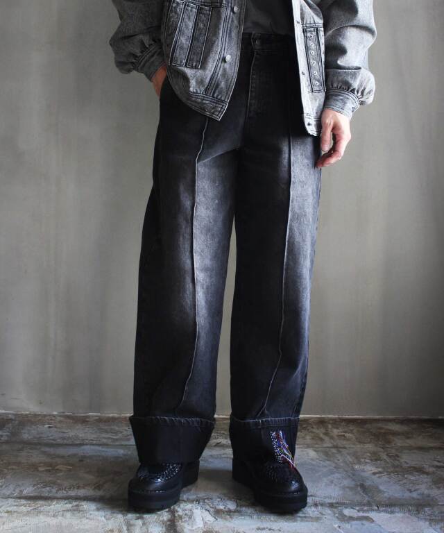 GLASS CYPRESS Black High Waisted Denim Black - | rroomm onlinestore（ルーム オンラインストア）