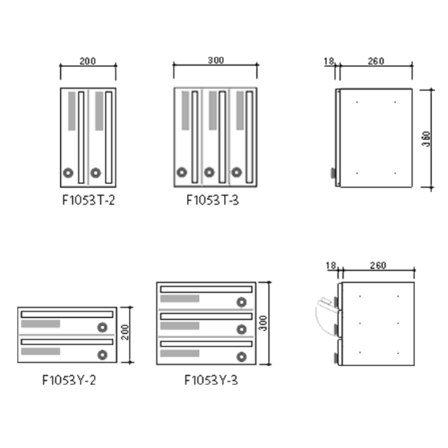 集合タイプ郵便受け 98君(F1053Y-3)