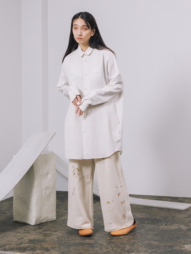 Dulcamara (ドゥルカマラ) "23SS ペイントワイドSWパンツ" - IVORY パンツ スラックス