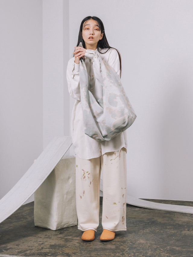 Dulcamara (ドゥルカマラ) "23SS ペイントワイドSWパンツ" - IVORY パンツ スラックス