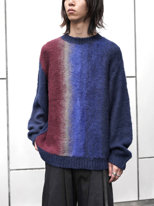 JieDa(ジエダ) "GRADATION KNIT" - NAVY ＜モヘアニット＞