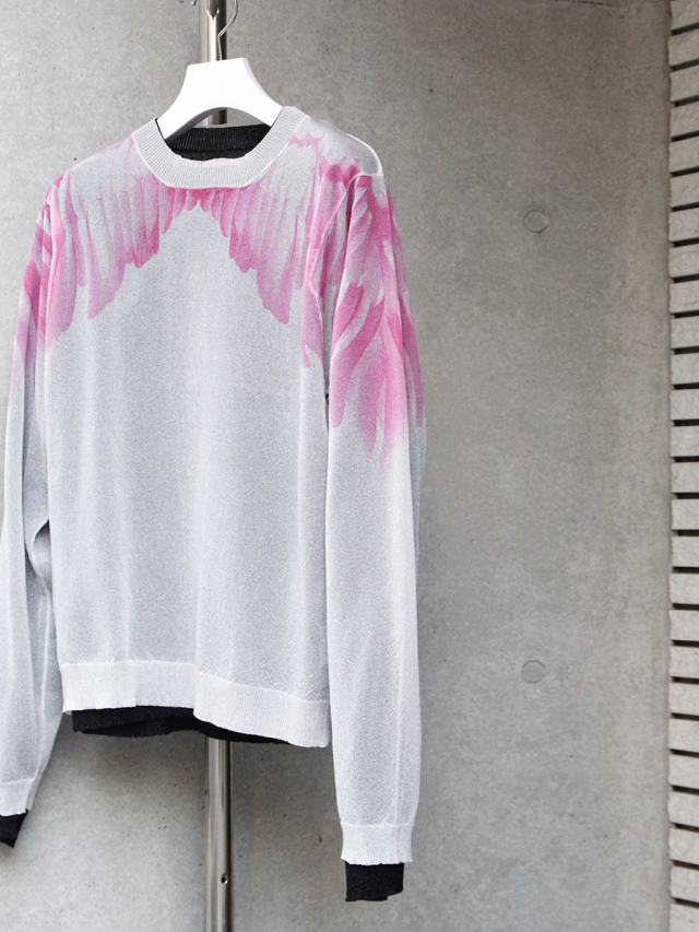 【2024SS】 MASU (マス/エムエーエスユー) "CLEAR ANGEL WING SWEATER" - CLEAR WHITE ＜ニット＞