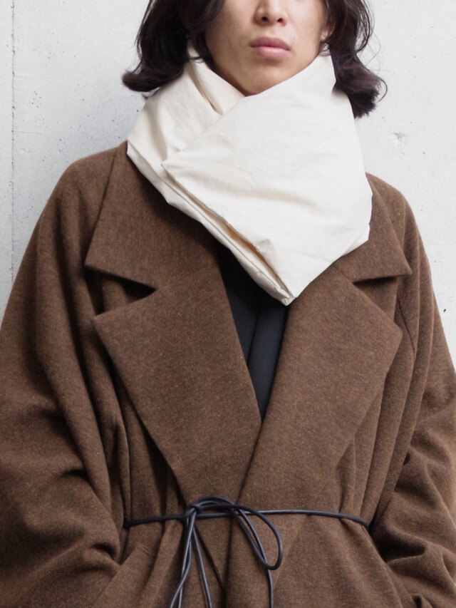 【2022AW】 my beautiful landlet (マイビューティフルランドレット) "ANTIQUE FINISH COTTON / KAWADA DOWN MINI STOLE ...