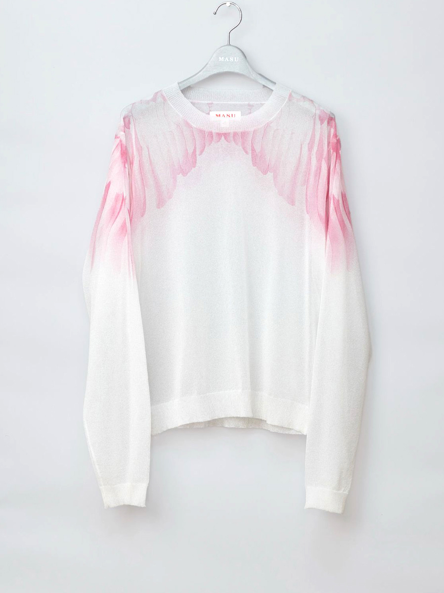 【2024SS】 MASU (マス/エムエーエスユー) "CLEAR ANGEL WING SWEATER" - CLEAR WHITE ＜ニット＞