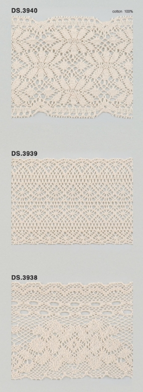 オーガニックコットンレース 綿トーションレース 1m単位 大定 日本製 DS.3940 DS.3939 DS.3938