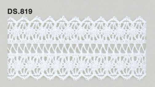 ハシゴレース 綿トーションレース 1m単位 DS.819 オフホワイト 43mm幅 大定 日本製