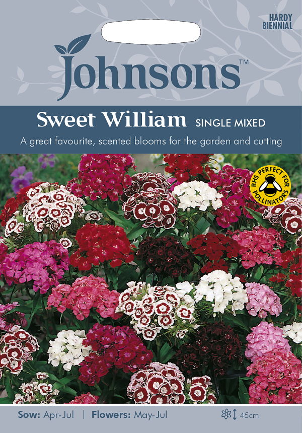 【種子】Johnsons Seeds Sweet William Single Mixed スイート・ウイリアム（なでしこ） シングル ...