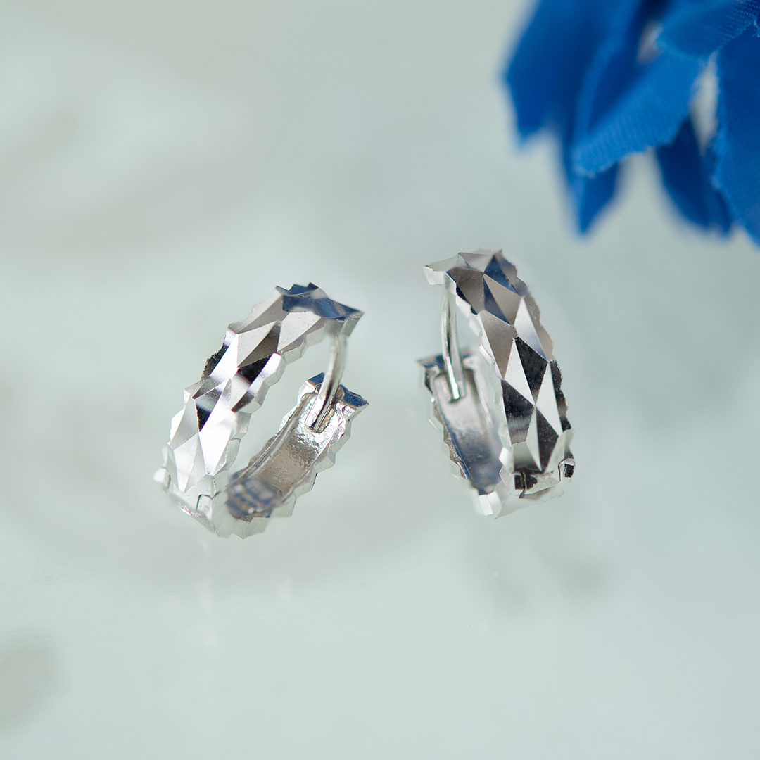 【数量限定！】中折れピアス シルバー925ロジウムコーティング K10ホワイトゴールド(中折れ)(フープ)[6252600104] アクセサリーPePe オンラインストア