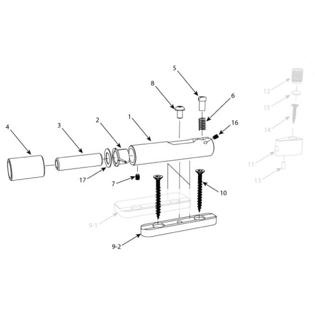 strandberg/TUNER ASSEMBLY BLACK (1.2.3.4.5.6.7.8.9-2,10.16.17)【berg Parts】