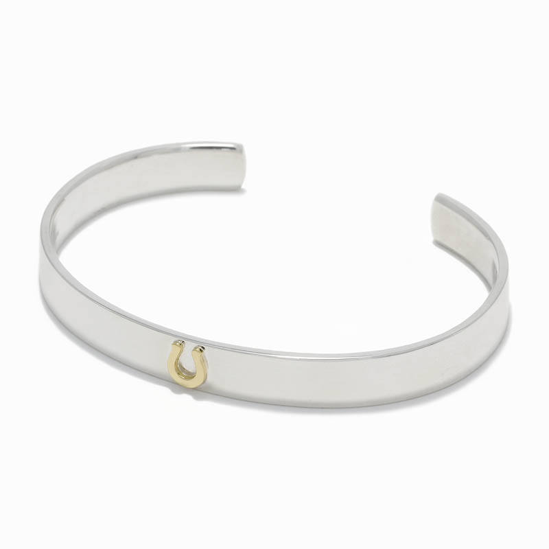 SYMPATHY OF SOUL（シンパシーオブソウル） Horseshoe Charm Flat Bangle - Silver×K18Yellow Gold（ホースシューチャームフラット ...