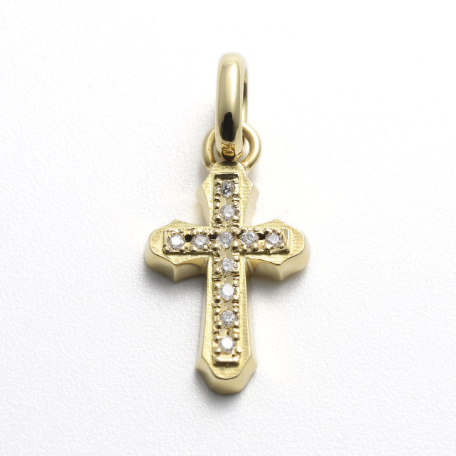 SYMPATHY OF SOUL（シンパシーオブソウル） Smooth Cross Pendant - K18Yellow Gold w ...