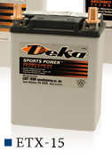 Deka V.R.L.A AGM バッテリー デカバッテリー / ETX-15
