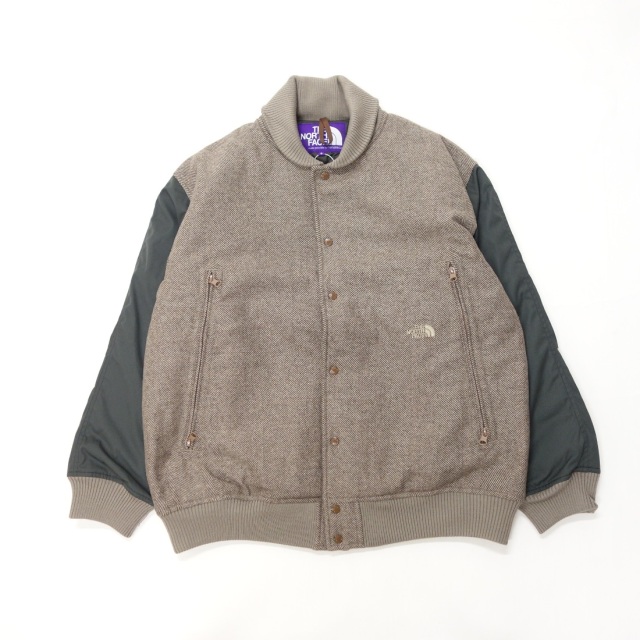 NY2261N THE NORTH FACE PURPLE LABEL Herringbone Tweed Varsity Jacket ザ ...