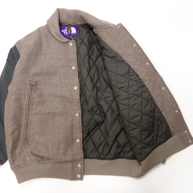 NY2261N THE NORTH FACE PURPLE LABEL Herringbone Tweed Varsity Jacket ザ ...