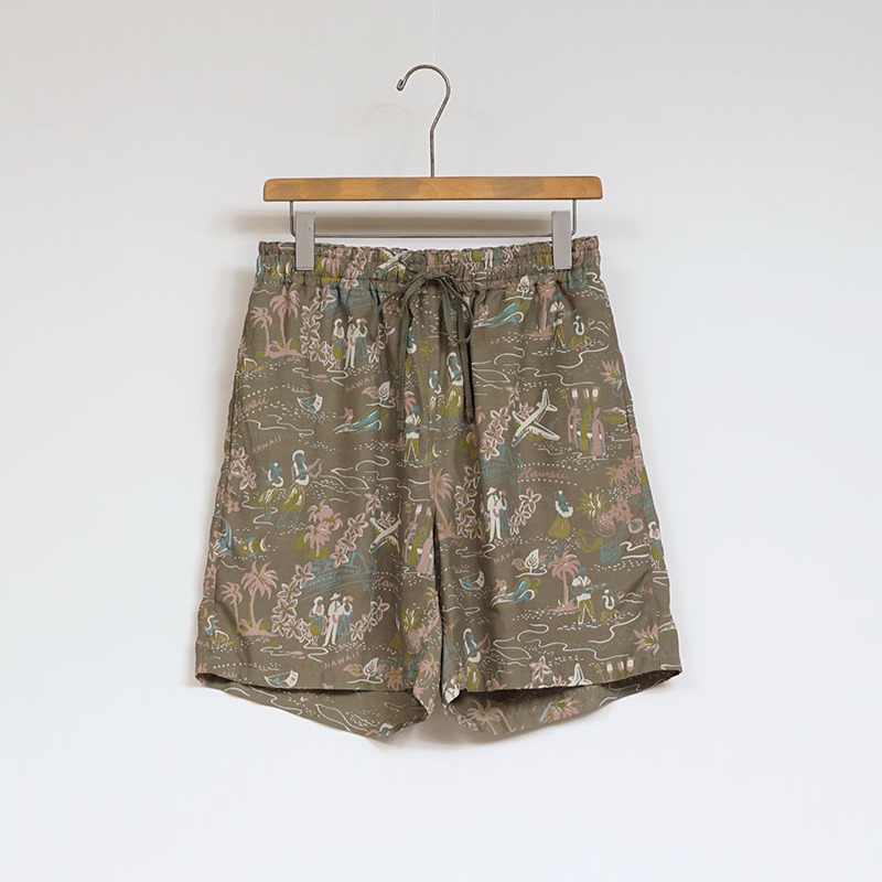 80460051201 Nigel Cabourn ALOHA SHORT - ALL OVER PATTERN ナイジェル・ケーボン アロハ ...