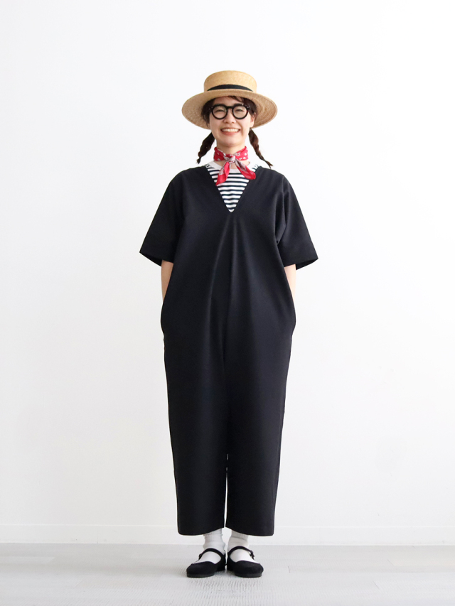 YAECA CONTEMPO (ヤエカ コンテンポ) V-CUT JUMP SUIT(04705)