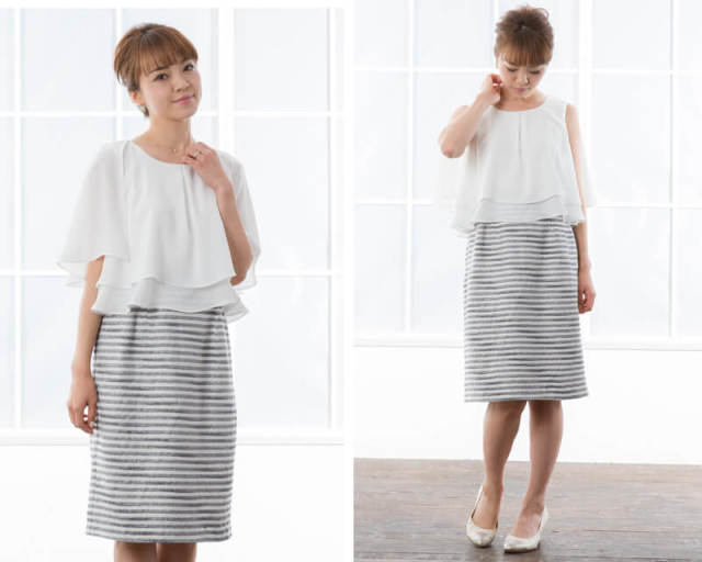 授乳服マタニティウェア シフォンジョーゼット×ツィード マタニティワンピ フォーマルセットアップ| マタニティウェア・授乳服のスウィートマミー【公式】