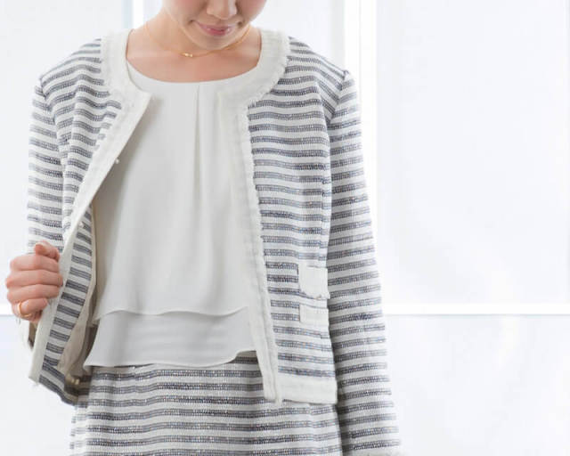 授乳服マタニティウェア シフォンジョーゼット×ツィード マタニティワンピ フォーマルセットアップ| マタニティウェア・授乳服のスウィートマミー【公式】