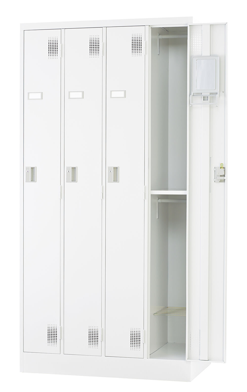 スチール 4人用ロッカー 【ダイヤル錠】 TLK-TD4 幅900×奥行515×高さ1790mm（受注生産品）