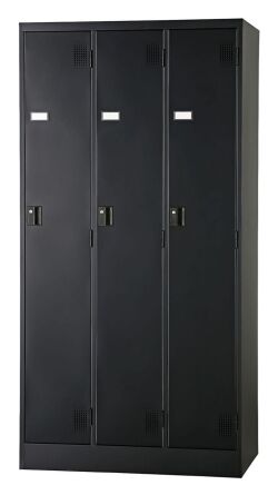 スチール3人用ロッカー※シリンダー錠 TLK-S3-MB 幅900×奥行515×高さ1790