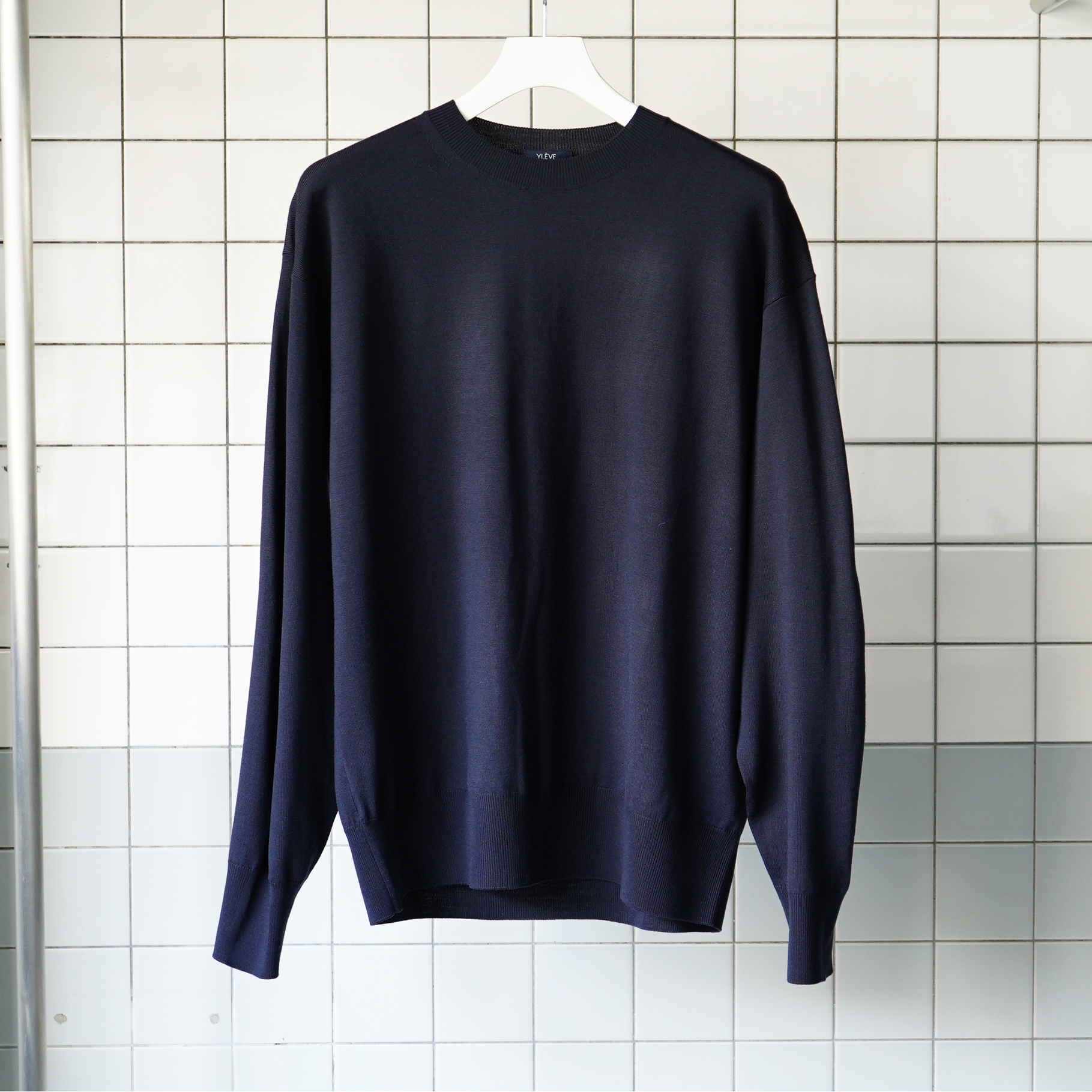 YLÈVE SUPERFINE MERINO WOOL KN P/O NAVY