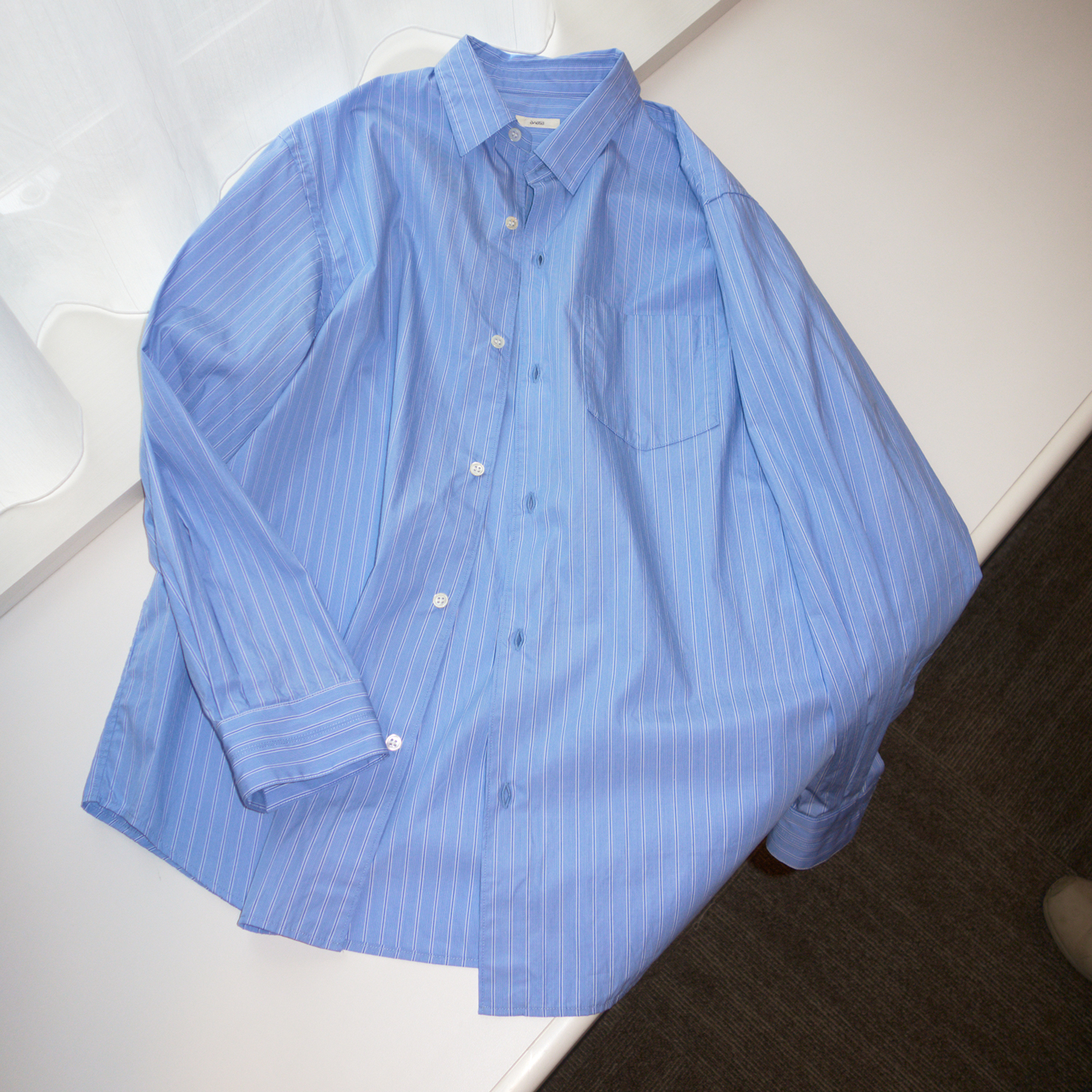 awasa レギュラーカラー シャツ stripe