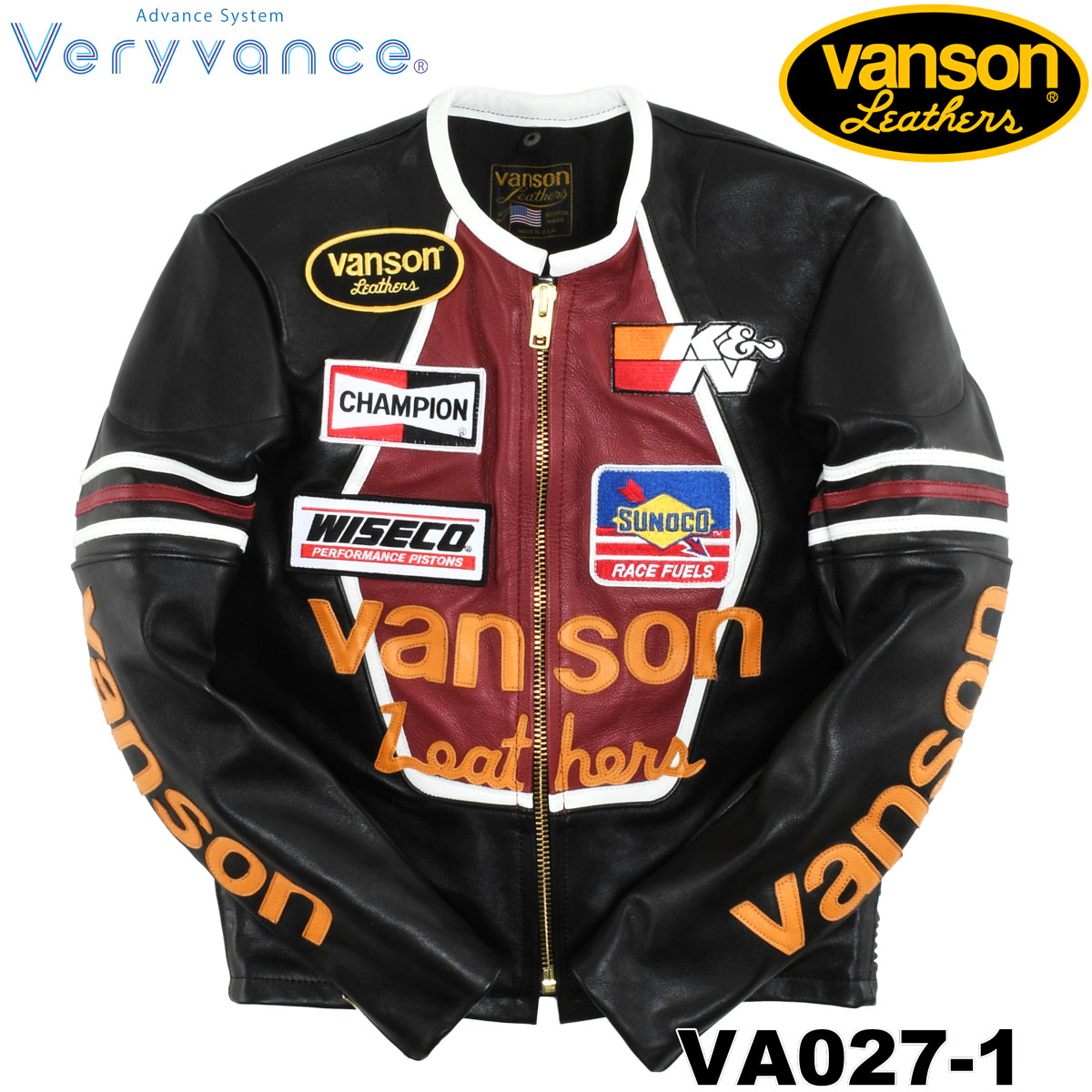【VANSON】(バンソン) STAR LEATHER JACKET / スター レザージャケット (ブラック) | THE BACKDROP (アメカジ オンラインショップ)