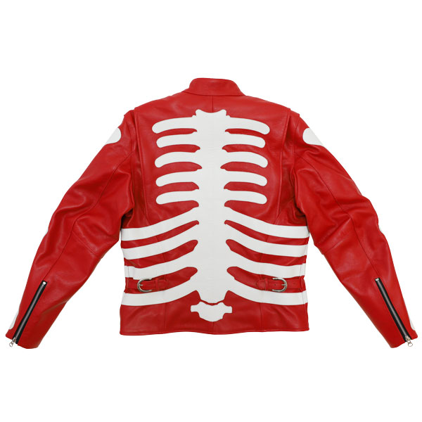 【VANSON x BACKDROP】(バンソン) B -BONE- / タイプ B ボーンカスタム レザージャケット (レッド) | THE BACKDROP (アメカジ オンラインショップ)