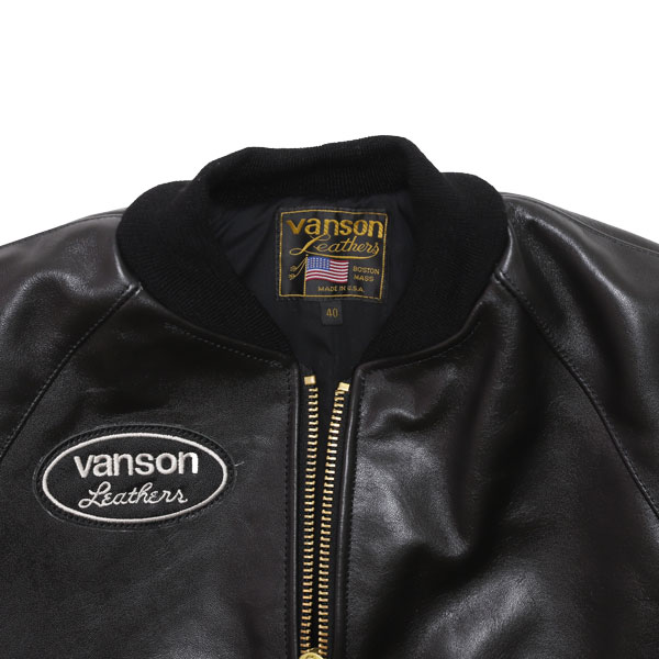 【VANSON x BACKDROP】(バンソン) 9TJV STAR / バックドロップ別注 9TJV スター レザージャケット (ブラック) | THE BACKDROP (アメカジ ...