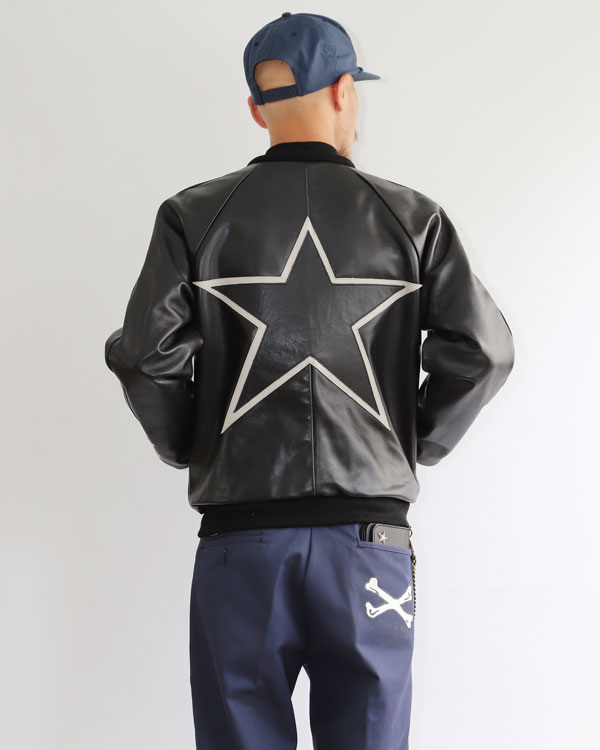 【VANSON x BACKDROP】(バンソン) 9TJV STAR / バックドロップ別注 9TJV スター レザージャケット (ブラック) | THE BACKDROP (アメカジ ...