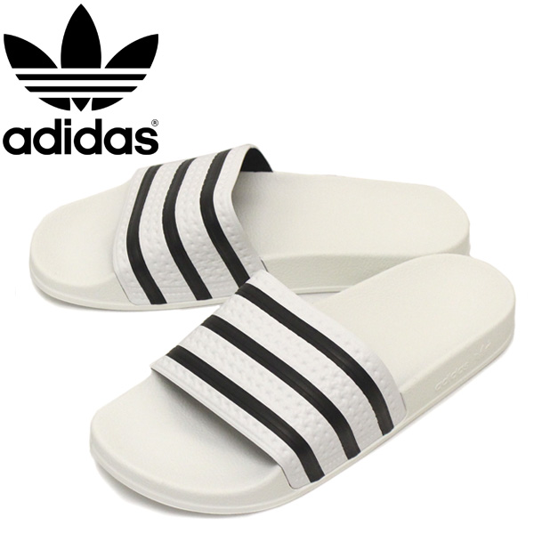 adidas (アディダス) 280648 ADILETTE オリジナルス アディレッタ ホワイトxコアブラックxホワイト AD070