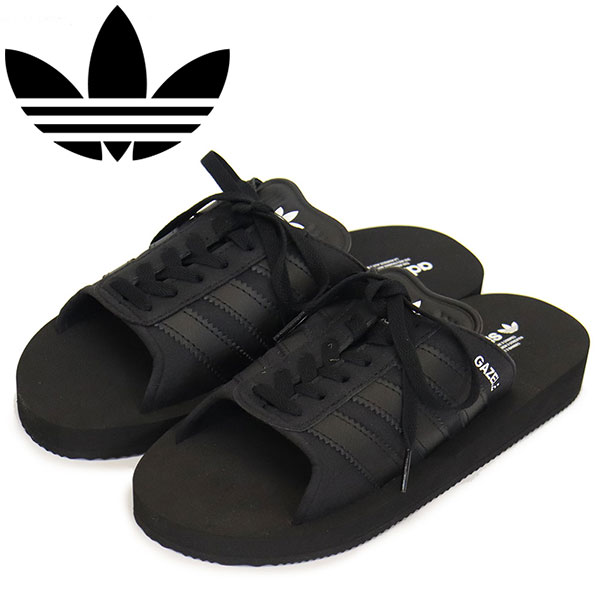 adidas (アディダス) JQ7423 GAZELLE BEACH W サンダル コアブラック/ブラック/ホワイト AD315