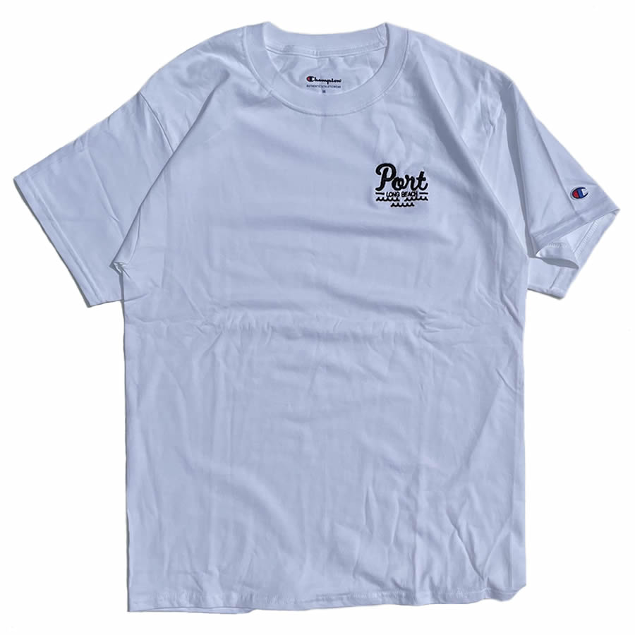 PORT LBC (ポート) x CHAMPION (チャンピオン) / コラボ 半袖Tシャツ / Port LBC Champion Tee - WHITE / メンズ