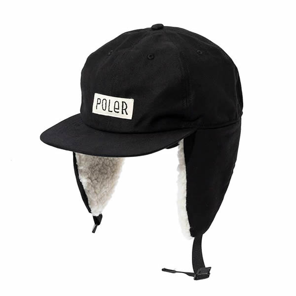 POLeR OUTDOOR STUFF / ボア キャップ / COTTON BOA FLAP CAP - BLACK / 233MCV0084