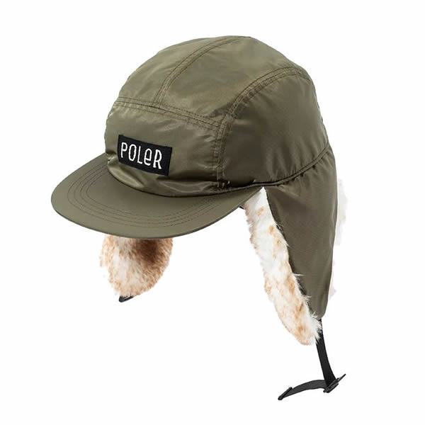 POLeR OUTDOOR STUFF / フライトキャップ / FLIGHT NYLON FUR FLAP CAP - OLIVE / 233MCV0085