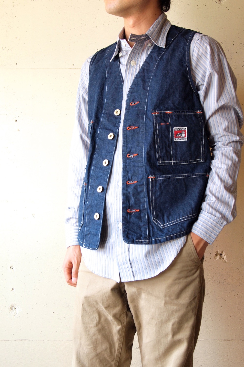 [TCB jeans] Foremen Vest, Denim / Engineer Vest【UNCLE JOHN】通販
