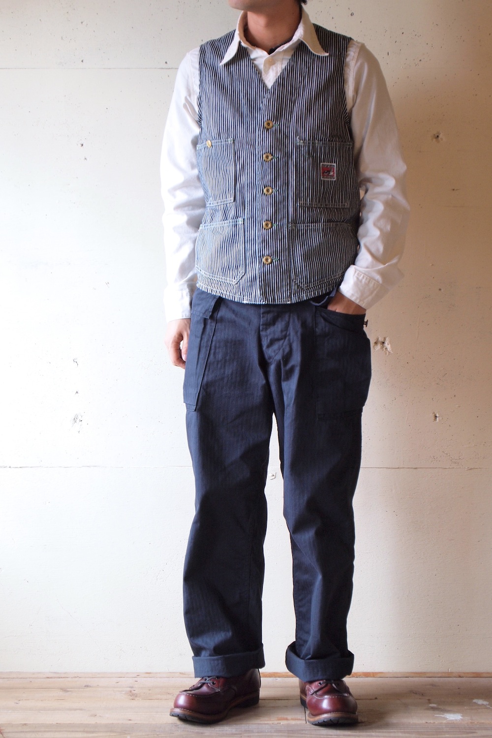 [TCB jeans] Foremen Vest, Hickory / Engineer Vest【UNCLE JOHN】通販
