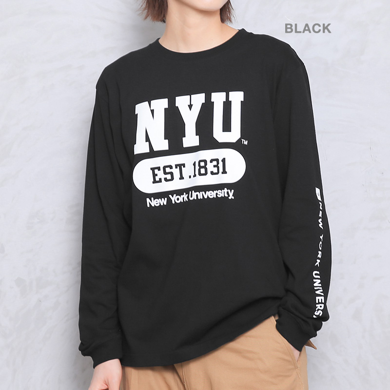 NYU-004 NYU logo ロングスリーブ Tシャツ