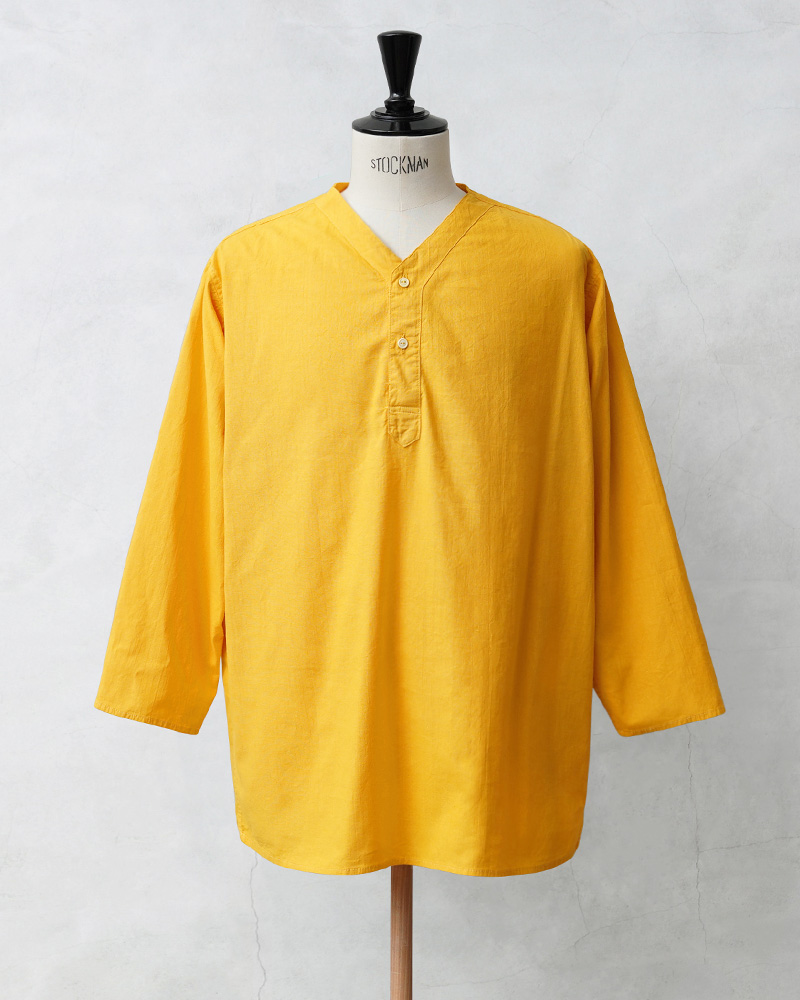 リジェクト 訳あり品 実物 新品 デッドストック ロシア軍 80s ヘンリーネック スリーピングシャツ MUSTARD YELLOW染め ミリタリー