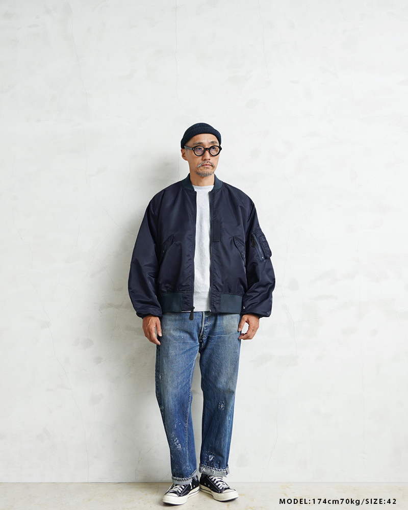 WAIPER.inc 米軍 L-2A フライトジャケット MIL-J-5392Aモデル NAVY カスタムモデル【WP145】 ミリタリーファッション