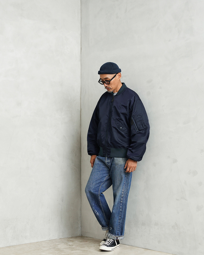 WAIPER.inc 米軍 L-2A フライトジャケット MIL-J-5392Aモデル NAVY カスタムモデル【WP145】 ミリタリーファッション