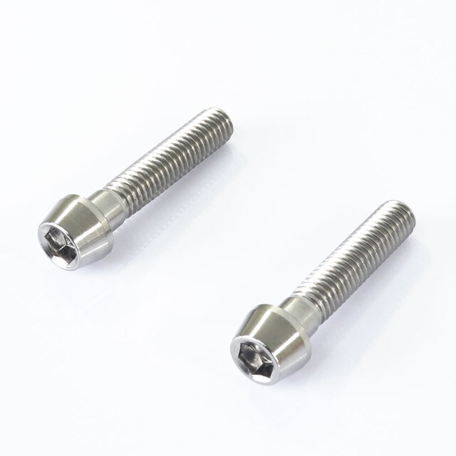 M6×30 P1.00 チタンボルト 2本セット 6mm 30mm ピッチ1.00 シルバー テーパーボルト キャップボルト クランクケース ...