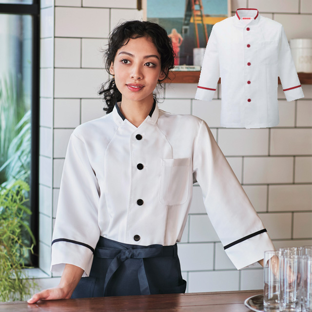 KAZEN(カゼン) 646-15 646-18 コックシャツ五分袖｜カフェユニフォーム、食品白衣通信販売「白衣のナカノ」