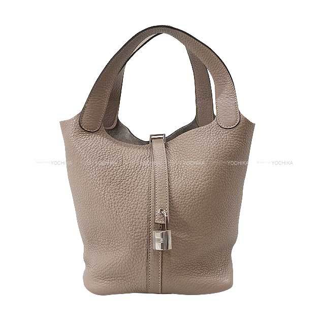 HERMES エルメス ハンドバッグ ピコタンロック 22 MM トゥルティールグレー (グリトゥルトゥレール) トリヨンクレマンス シルバー ...