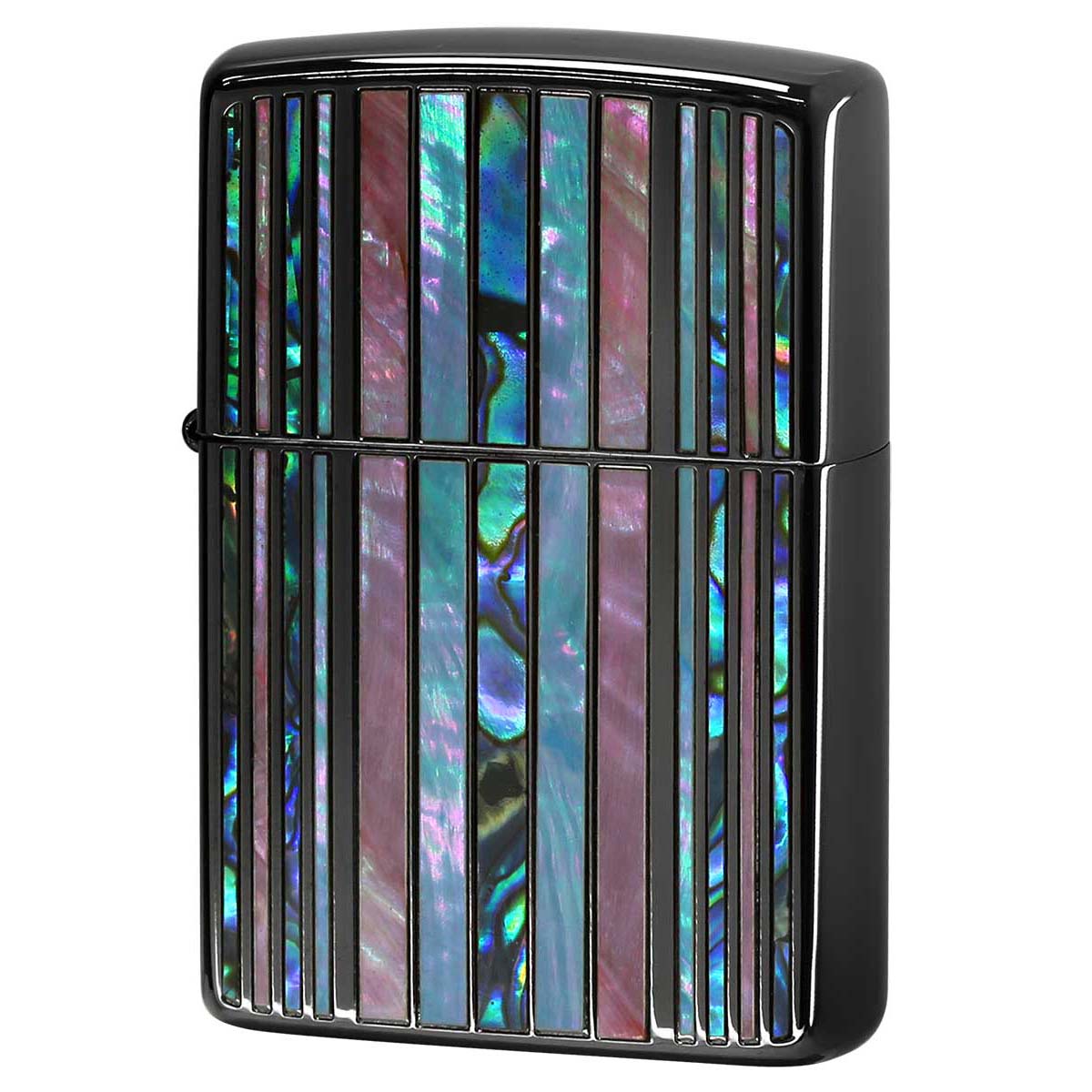 Zippo ジッポー シェル 貝 インレイ 象嵌 ストライプ ブラック SHELL STRIPE BK 1201S832｜Zippo専門店 ...