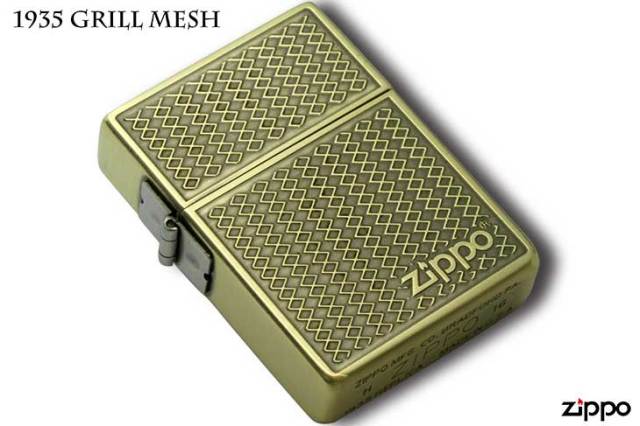 Zippo ジッポー 1935レプリカ グリルメッシュ アンティークブラス 両面加工 1935 Grill Mesh Antique Brass A｜Zippo専門店フラミンゴ：本店