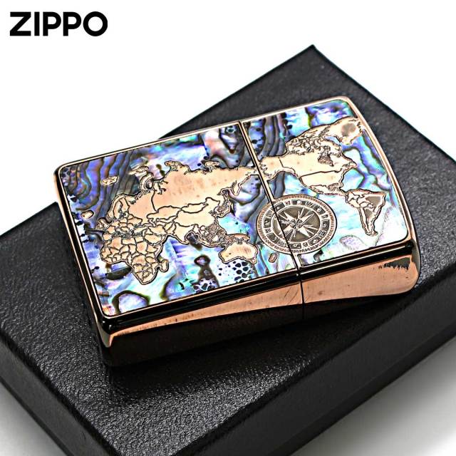 Zippo ジッポー アーマー シェル 貝 地図 ワールドマップ ARMOR SHELL WORLD MAP カッパーいぶし CO｜Zippo ...