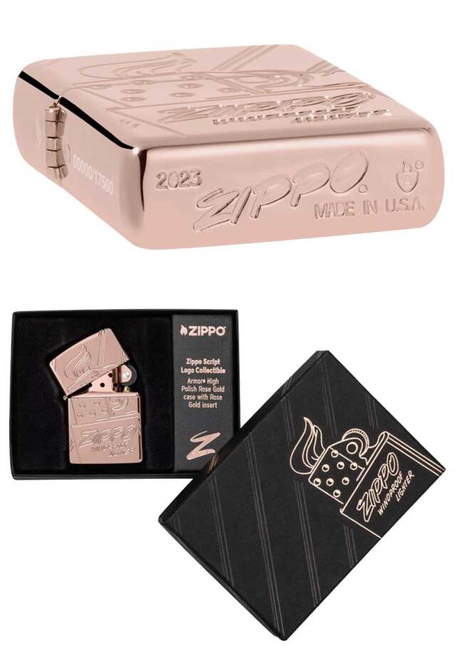 Zippo ジッポー 世界限定17,500個 ARMOR Script Logo Collectible Rose Gold 48768｜Zippo専門店フラミンゴ：本店