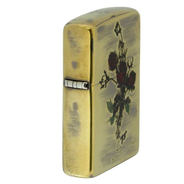 絶版/ヴィンテージ Zippo ジッポー 中古 2006年製造ZIPPO Paul Smith ROSE 薔薇 ブラスイブシ仕上げ [B]使用感ありやや傷汚れあり｜Zippo専門店フラミンゴ：本店